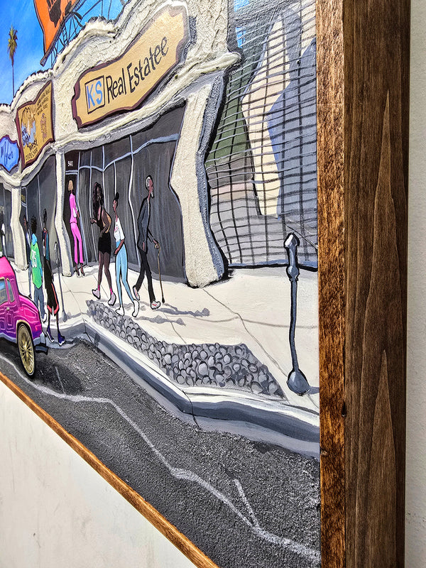 Cutlass G-Body In Crenshaw LA - Original Painting - Michael Birawer