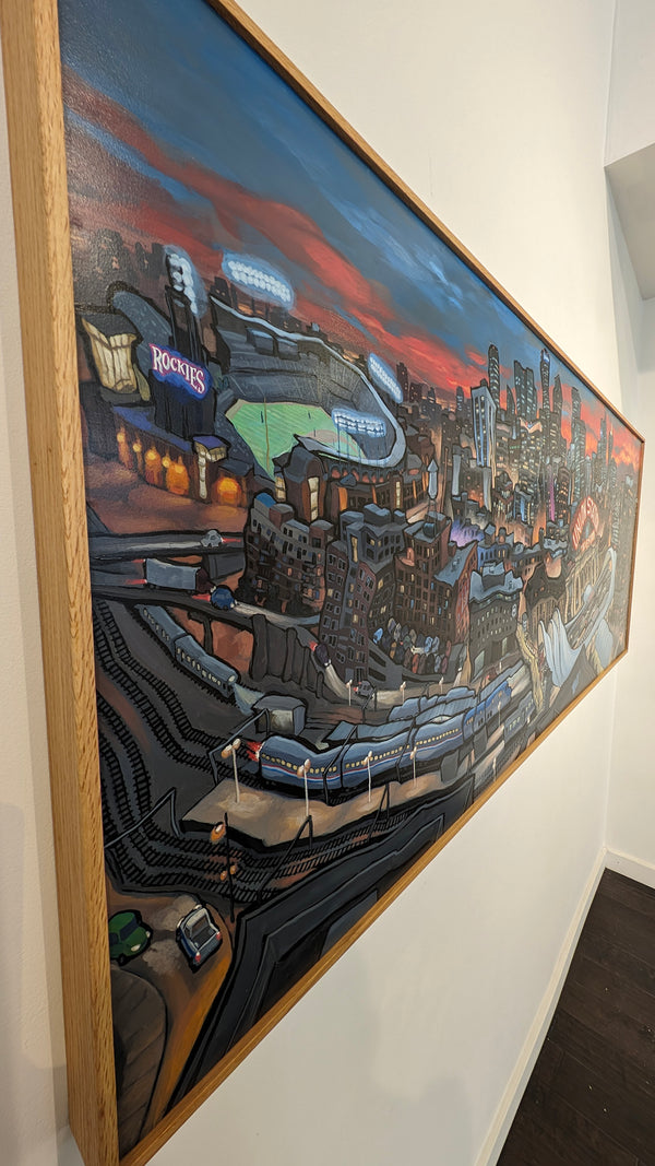 Summer Night In Downtown Denver - Original Painting - Michael Birawer