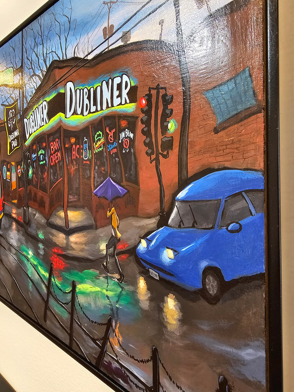 The Dubliner Pub Original Painting - Michael Birawer