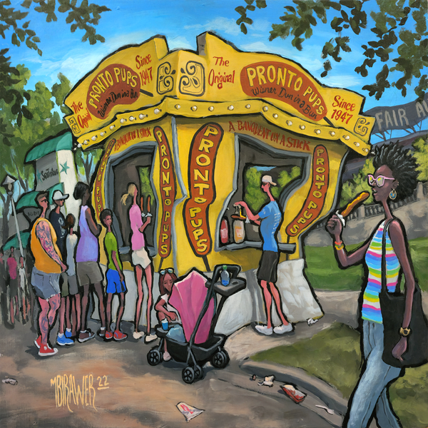 Pronto Pups Original Painting - Michael Birawer