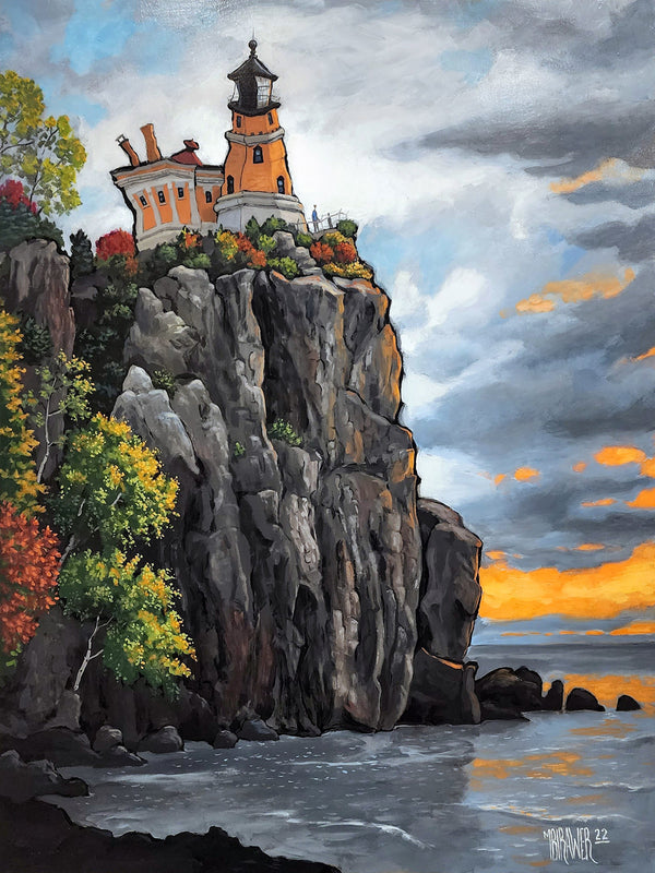 Split Rock Lighthouse - Minnesota Original Painting - Michael Birawer